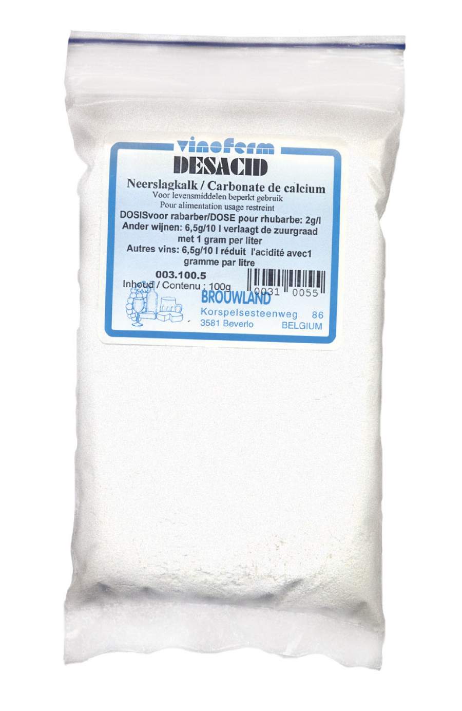 Calciumcarbonat (renset kalk) 100 gram